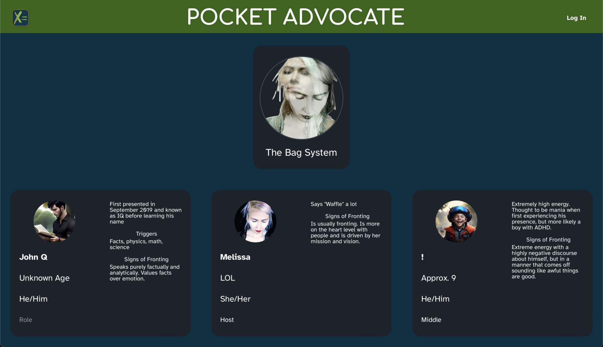 Pocket Advocate • Dissociative Disorders Profiles & Maps