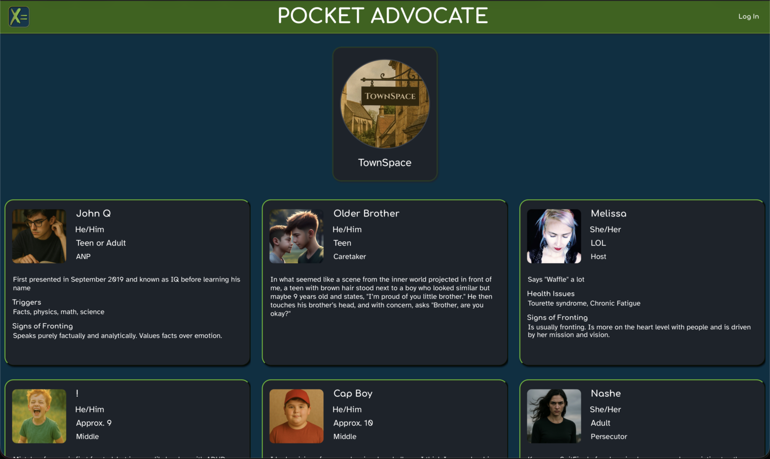 Pocket Advocate App for Dissociative Identity Disorder App • System Map ...
